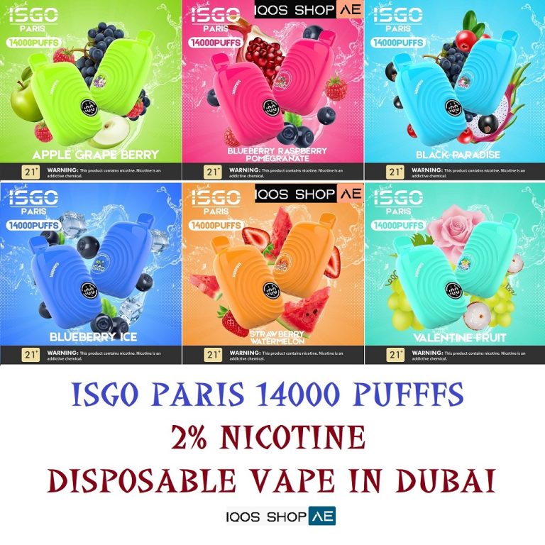 BEST ISGO PARIS 14000 PUFFS VAPE IN DUBAI UAE